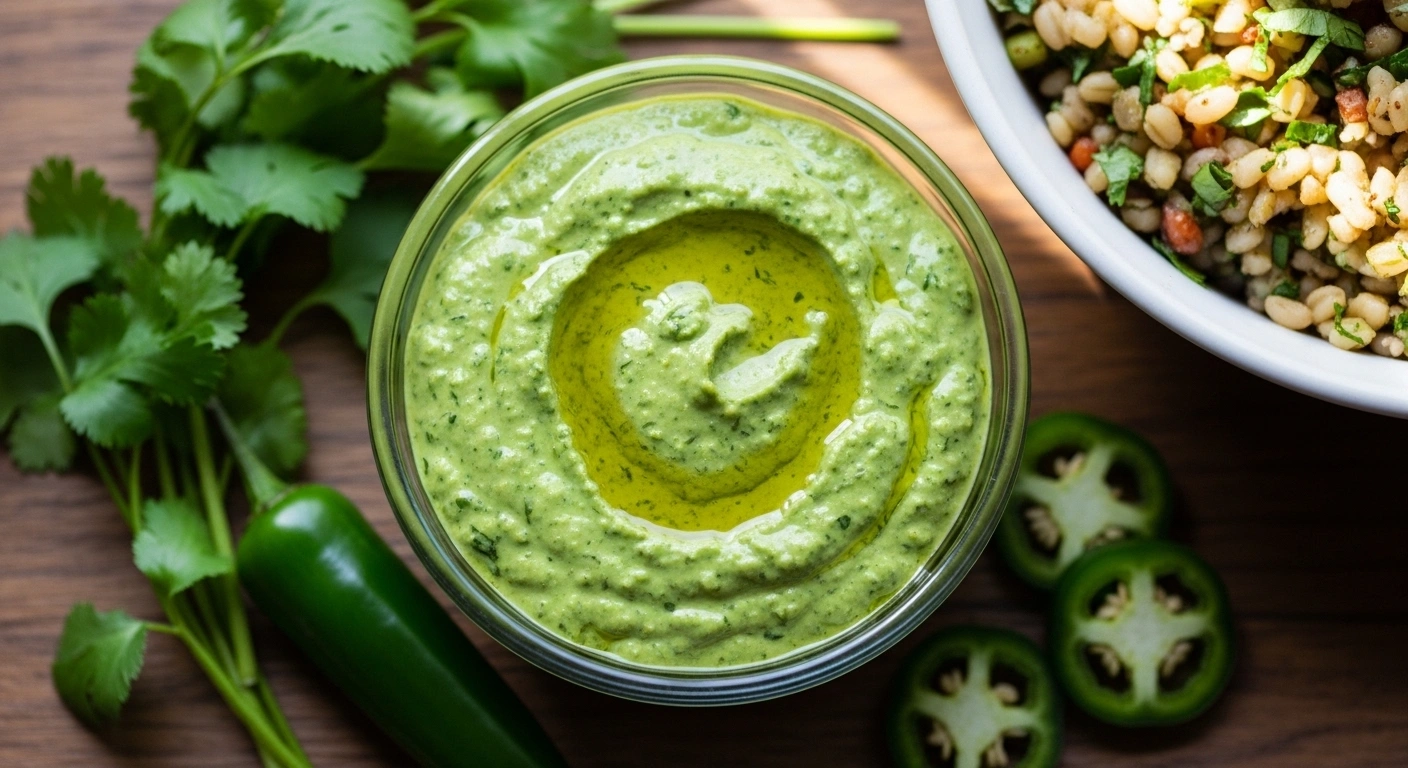 Cava Skhug Recipe (Creamy Middle Eastern Green Sauce Copycat)